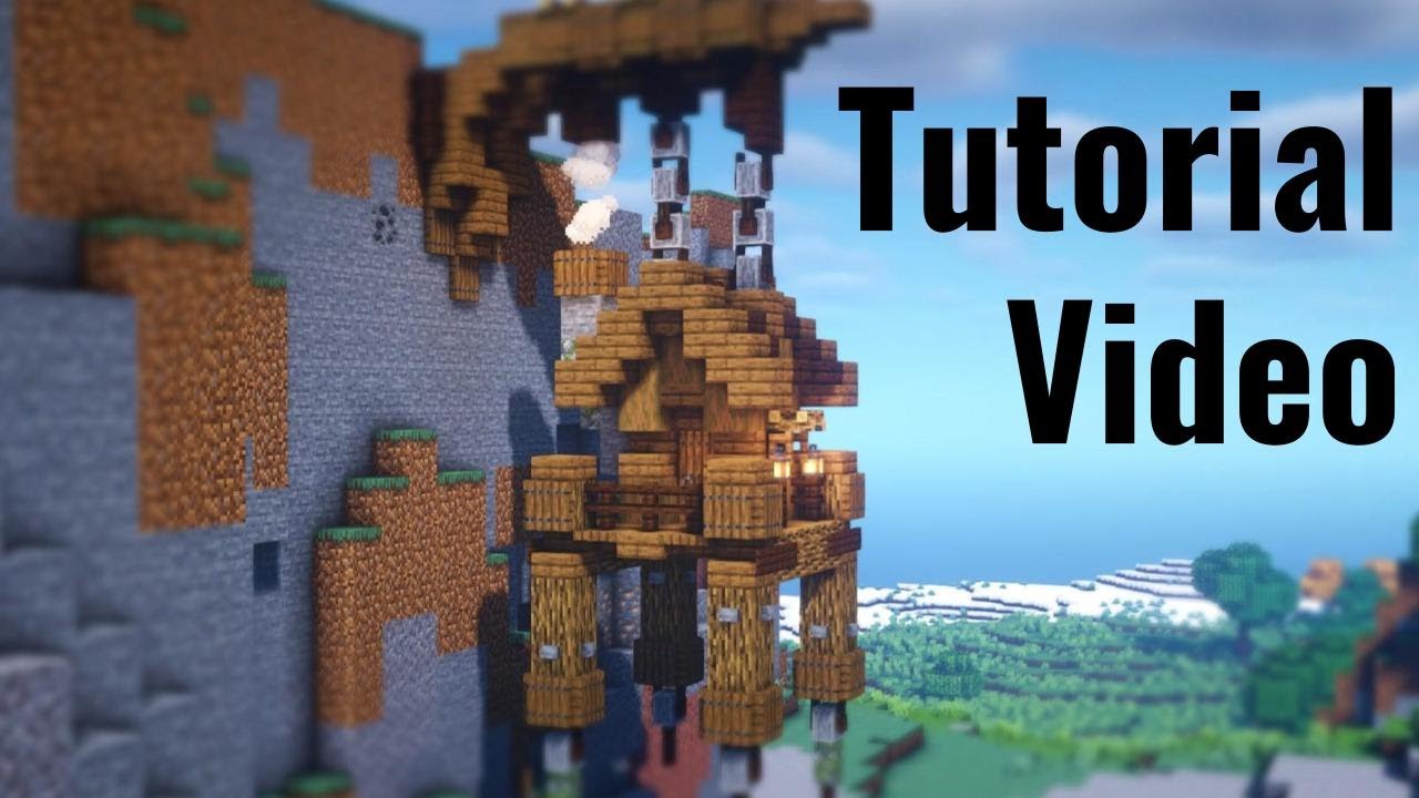 Minecraft | How To Build A Hanging Starter Base Tutorial - YouTube