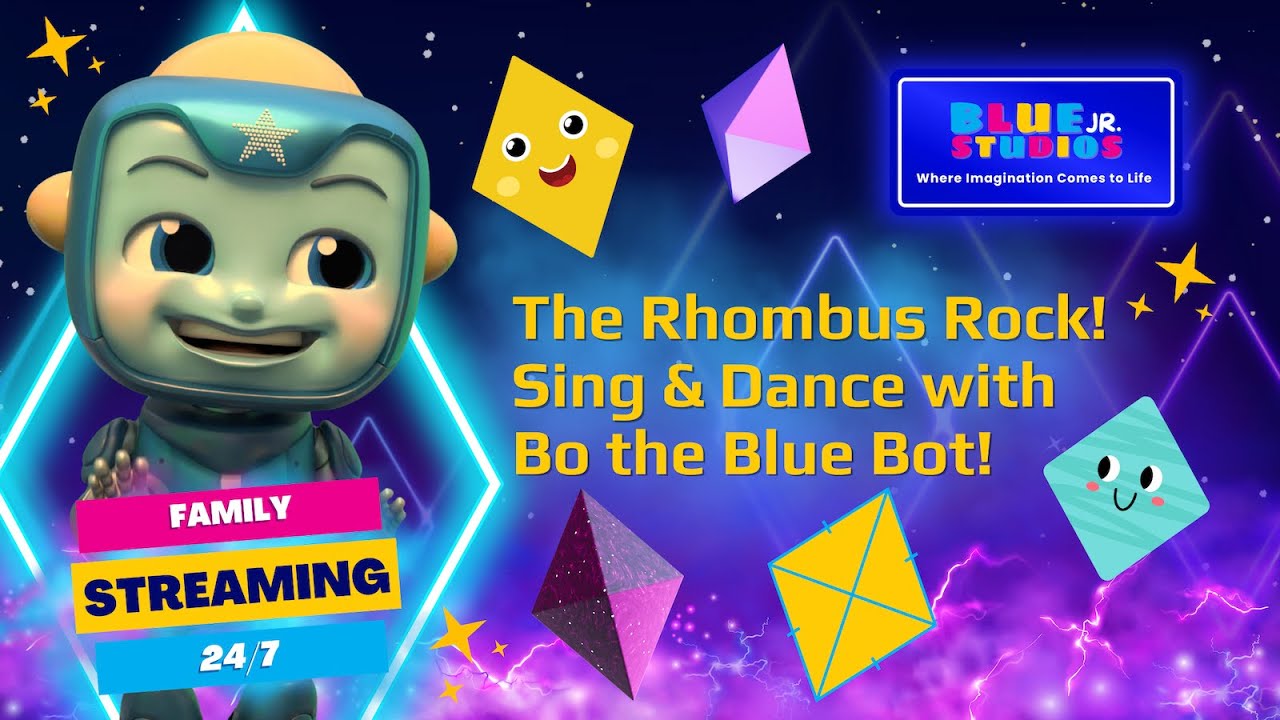 Rhombus Rock! Shapes Songs with Bo the Blue Bot! - YouTube