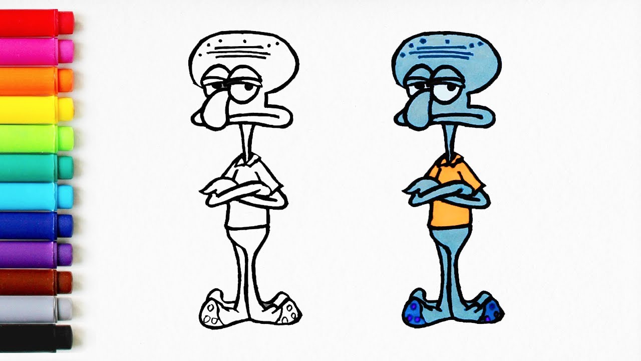 How to Draw & Color Squidward Tentacles | Drawings and Coloring for ...