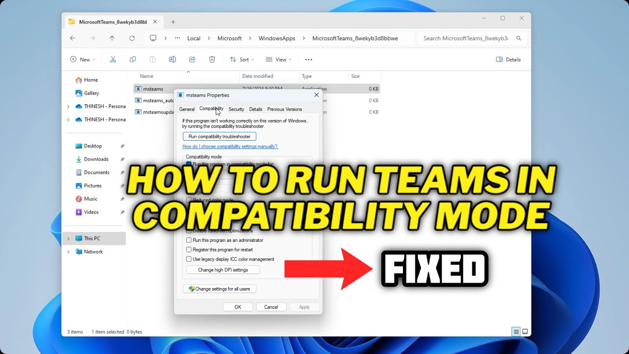 How to Run Teams in Compatibility Mode In Windows 10/11 | 2024 - YouTube