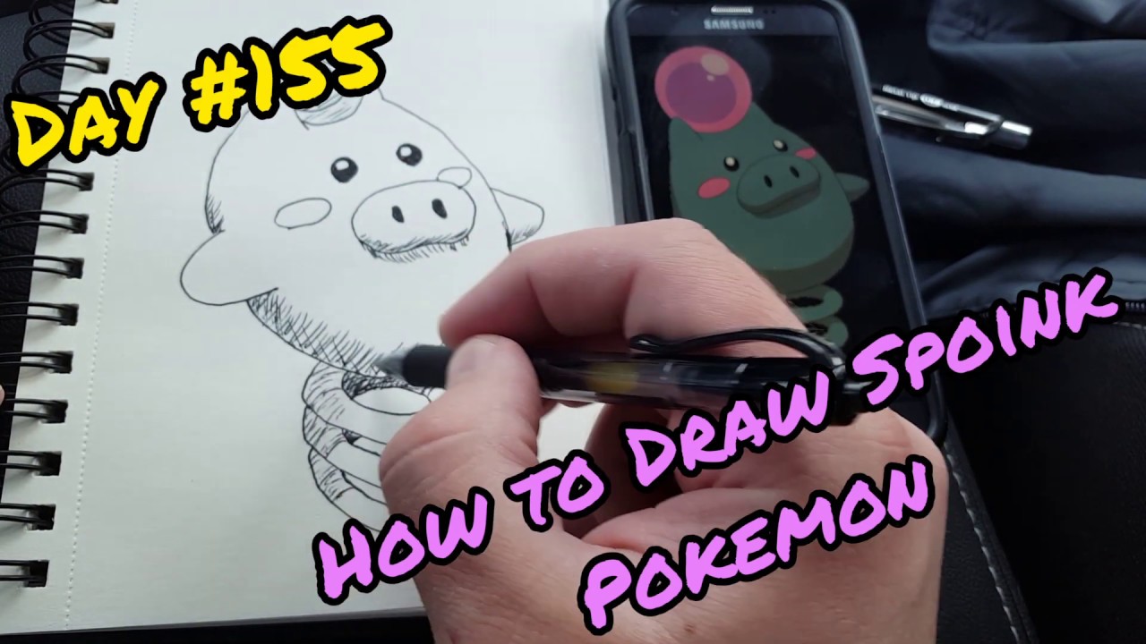 How to Draw Spoink Pokemon Day #155 - YouTube