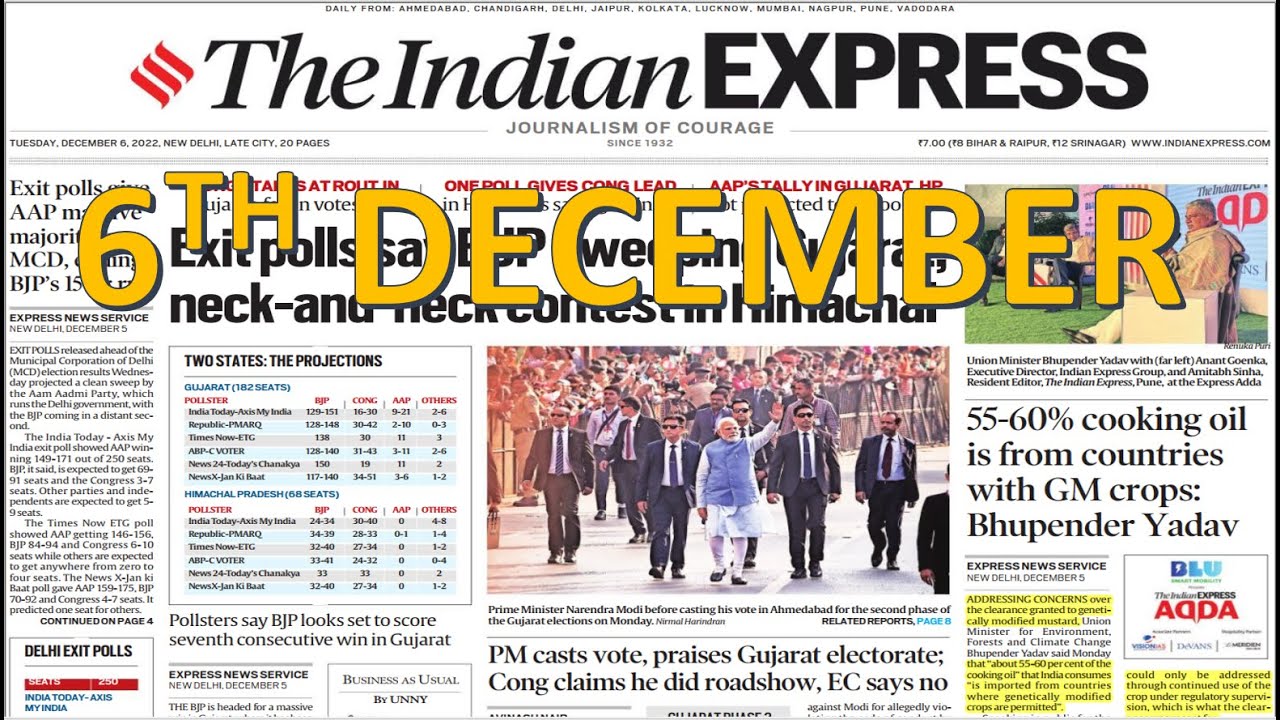 6th December, 2022 | Indian Express newspaper Analysis I इंडियन ...