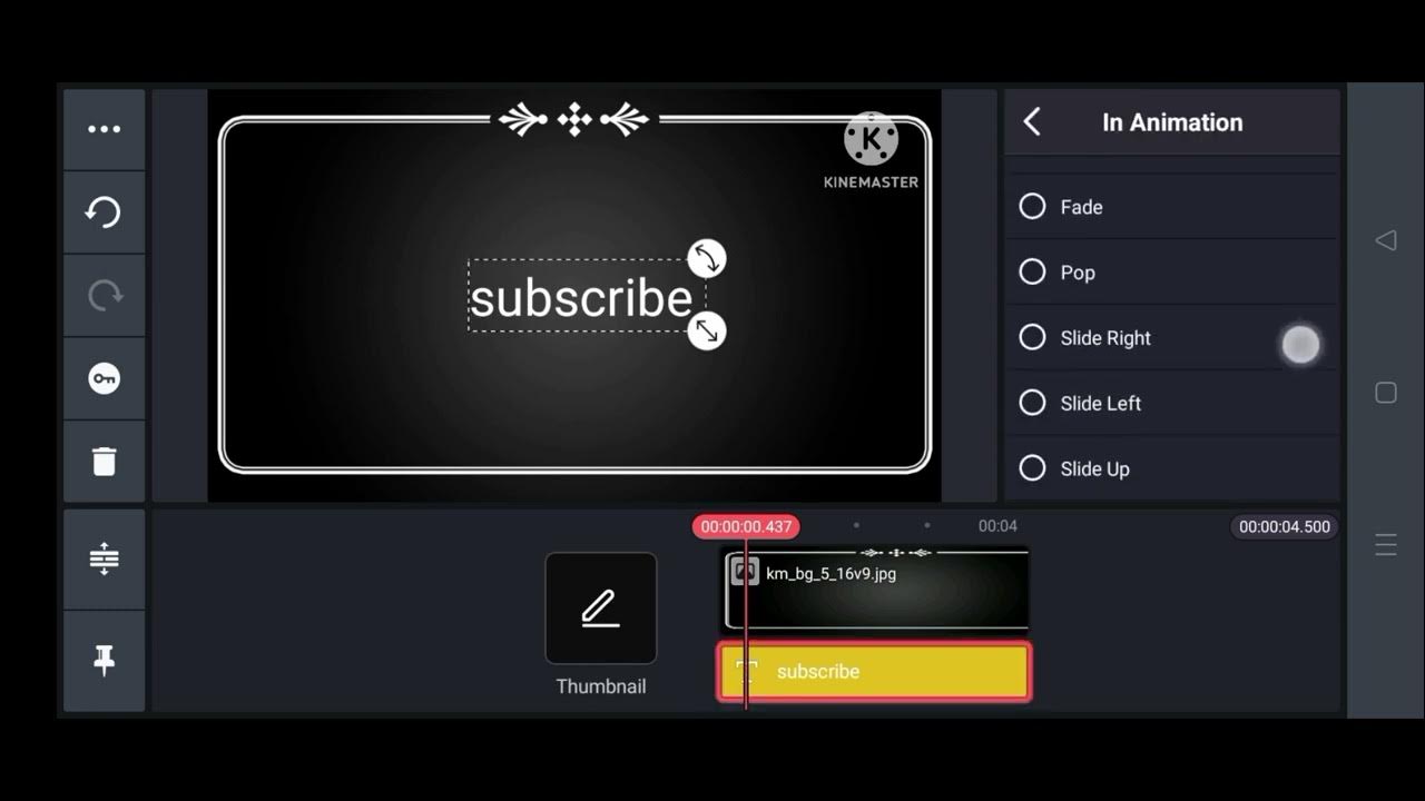 How to make text animation in the Kine Master application - YouTube