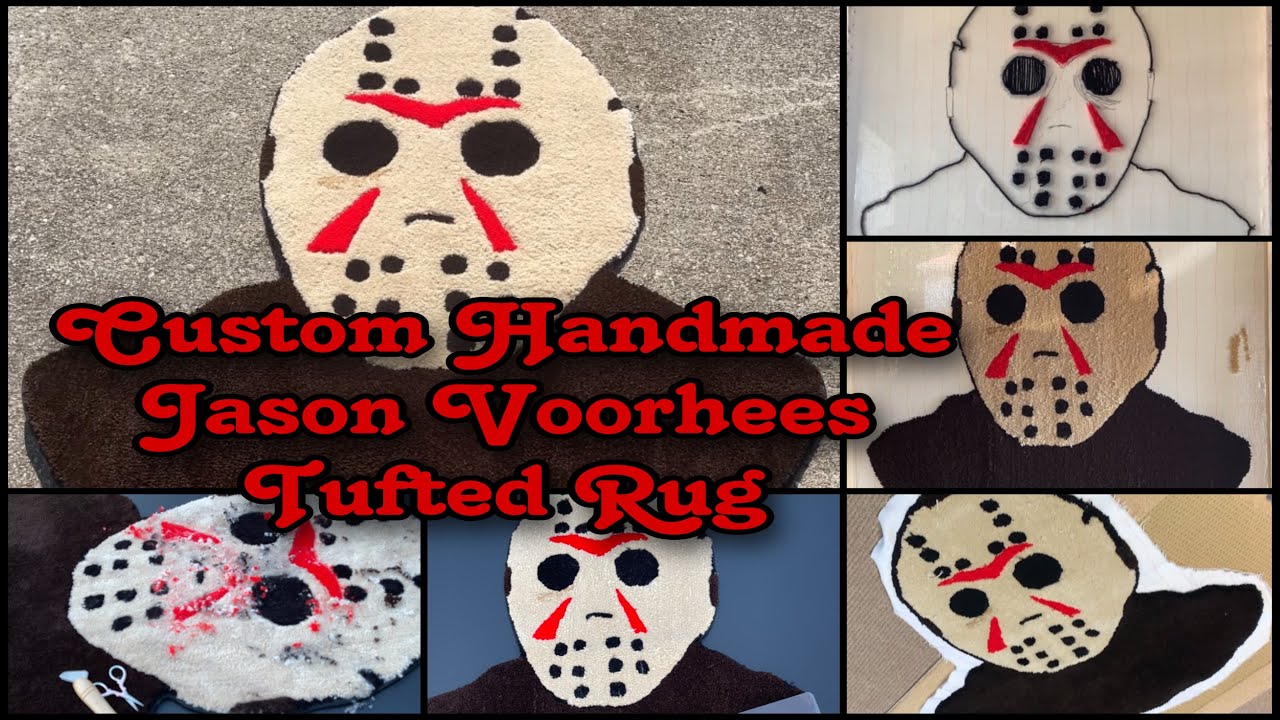 Jason Voorhees Halloween Handmade Tufted Rug From Start To Finish Step ...