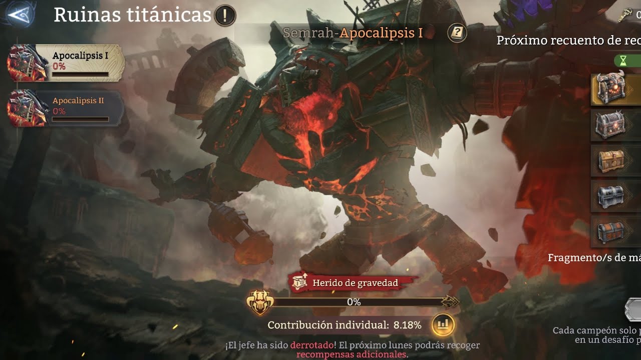 Guia de como dominar a semrah, titán apocalipsis 1 y 2 watcher of ...