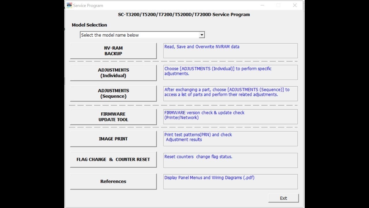 Service program for Epson SureColor T3200/T5200/T7200/T5200D/T7200D ...