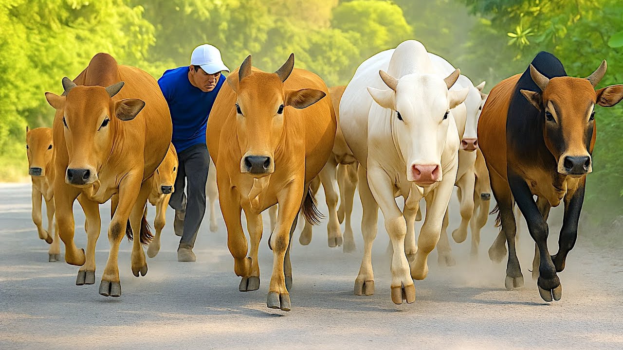 Video Sapi Lembu Berlari dan berjalan Menuju kandang, Suara Sapi Moo ...