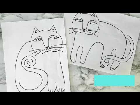 How to draw Laurel Burch inspired cats! - YouTube