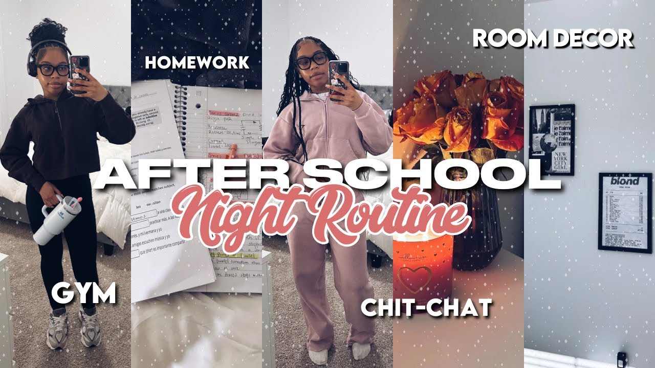 MY *REALISTIC* AFTER SCHOOL NIGHT ROUTINE | cleaning, homework, gym ...