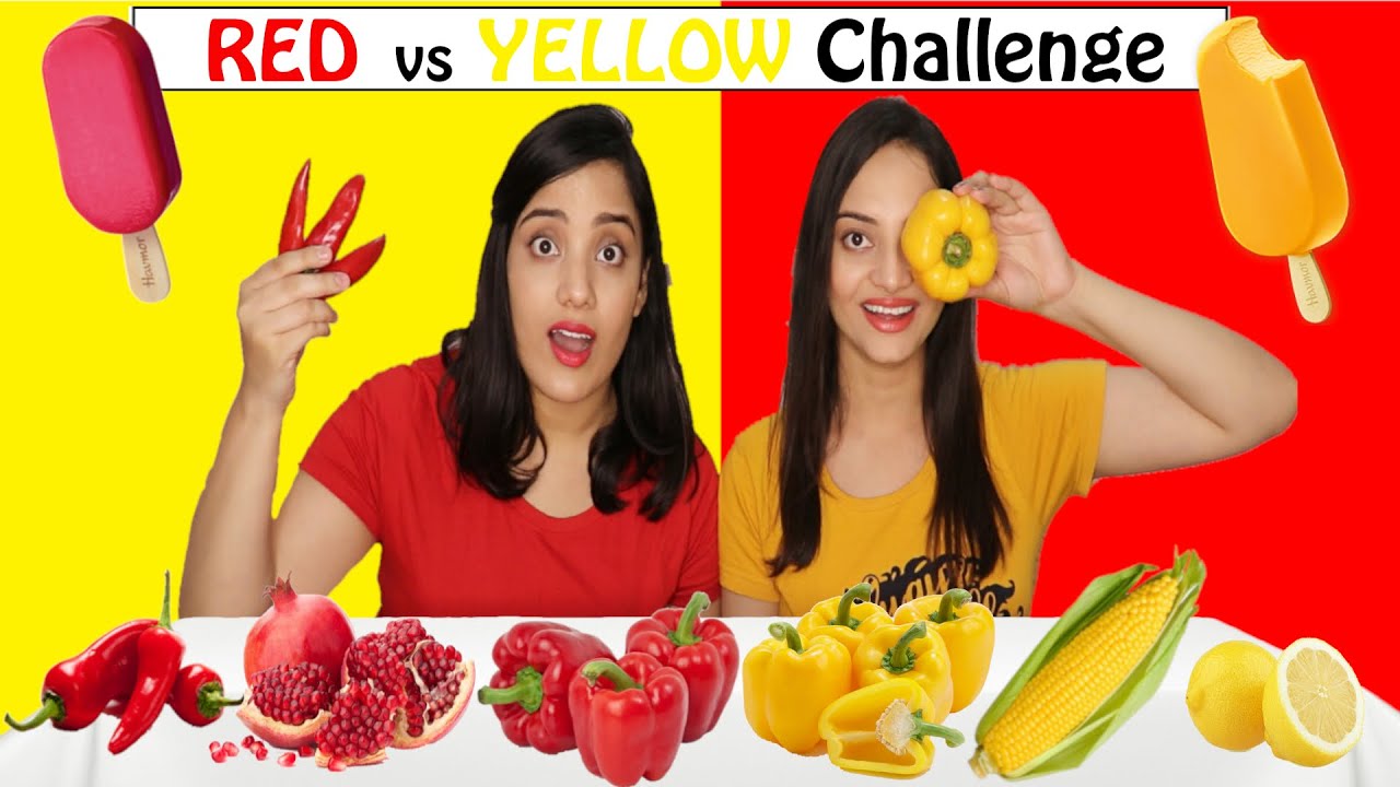 Red vs Yellow Food Challenge | Life Shots - YouTube