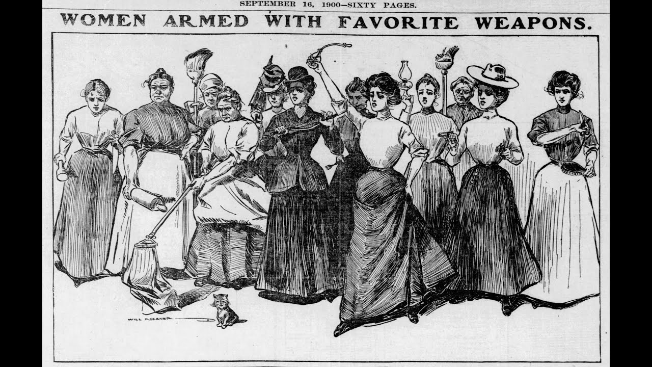 An 1900 newspaper article about women's favourite weapons! - YouTube