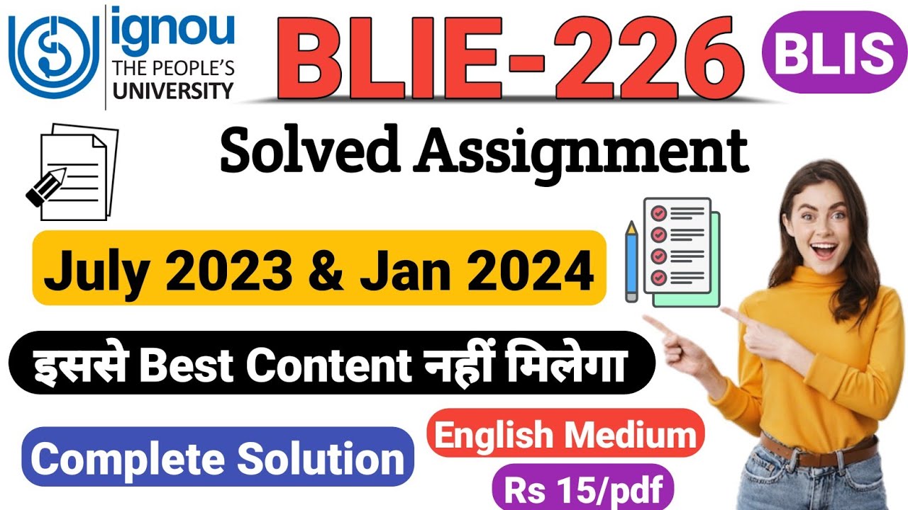 BLIE 226 Solved Assignment 2023-24 session | Ignou Blie-226 assignment ...