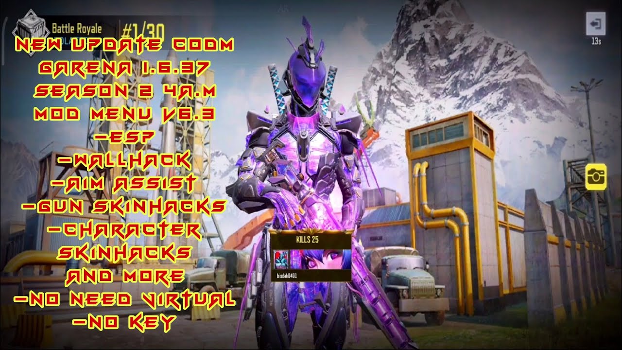 NEW UPDATE CODM GARENA 4A.M MOD MENU | NO NEED VIRTUAL | NO KEY - YouTube