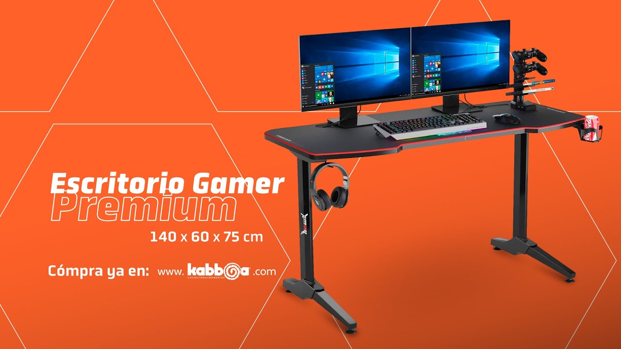 Nuevo Escritorio Gamer Premium de Kabboa: 140x60x75cm de Pura Potencia ...