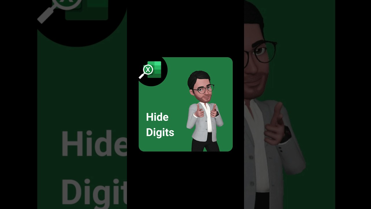 Hide Digits In Excel shorts YouTube Hide Digits In Excel shorts YouTube