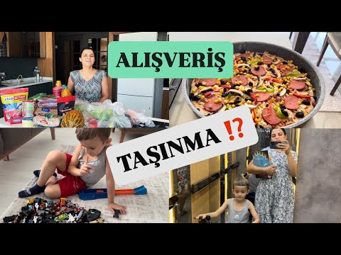 PAZAR VE MARKET ALIŞVERİŞİ ✅ TAŞINIYORUZ ⁉️ EV YAPIMI PİZZA 🍕 ARASLA BİR GÜN 🤍 GÜNLÜK EV VLOG 💁🏻‍♀️