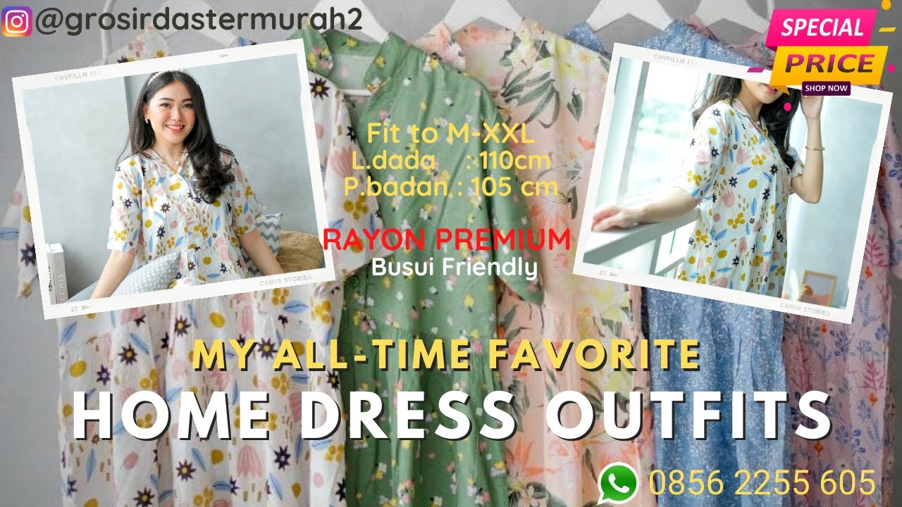 NEW MODEL HOME WEAR DRESS DASTER TERBARU 2021 BAJU TIDUR BUSUI RAYON ...