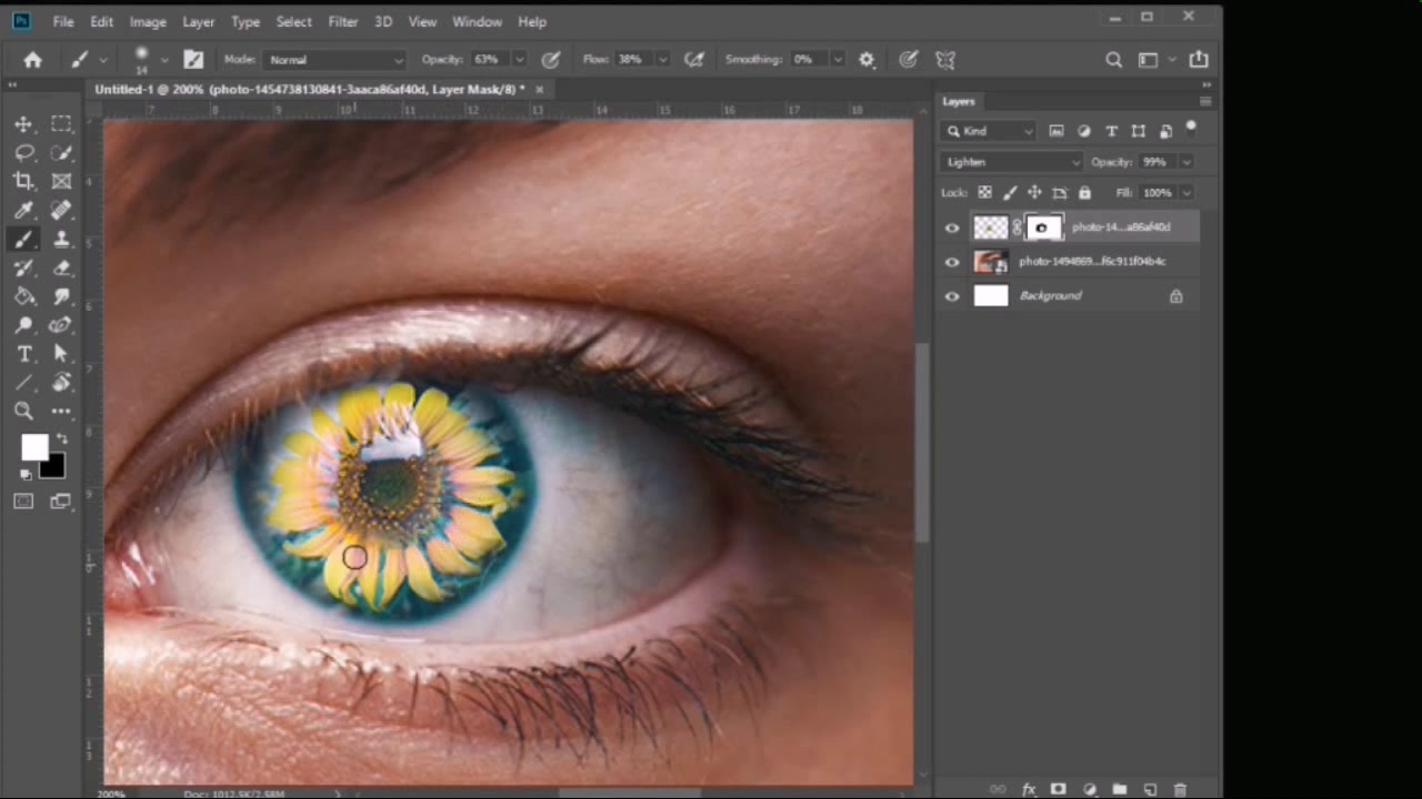 Photoshop tutorial how to make eye contact lens. #photoshop - YouTube