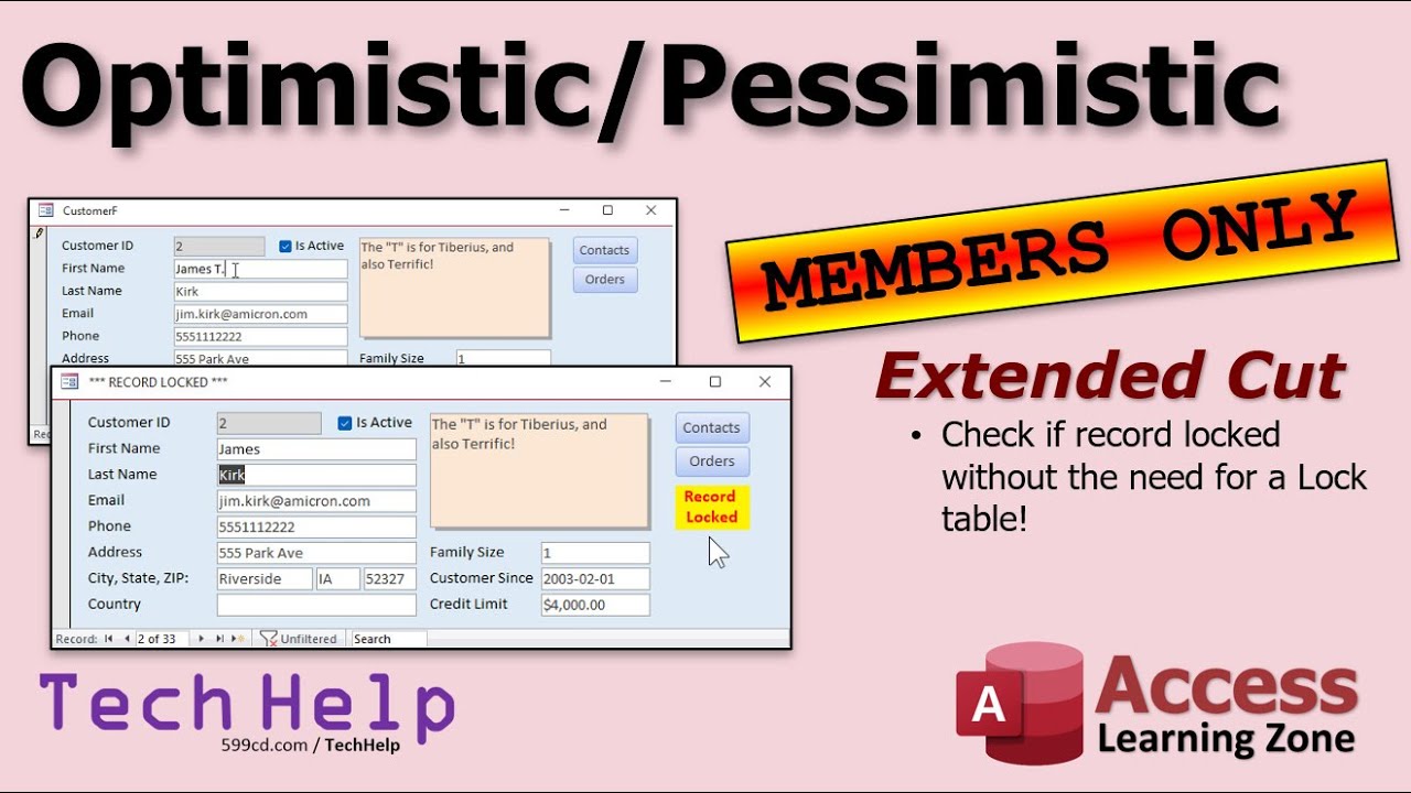 Optimistic v Pessimistic EXTENDED CUT MEMBERS ONLY Check Record Locking ...