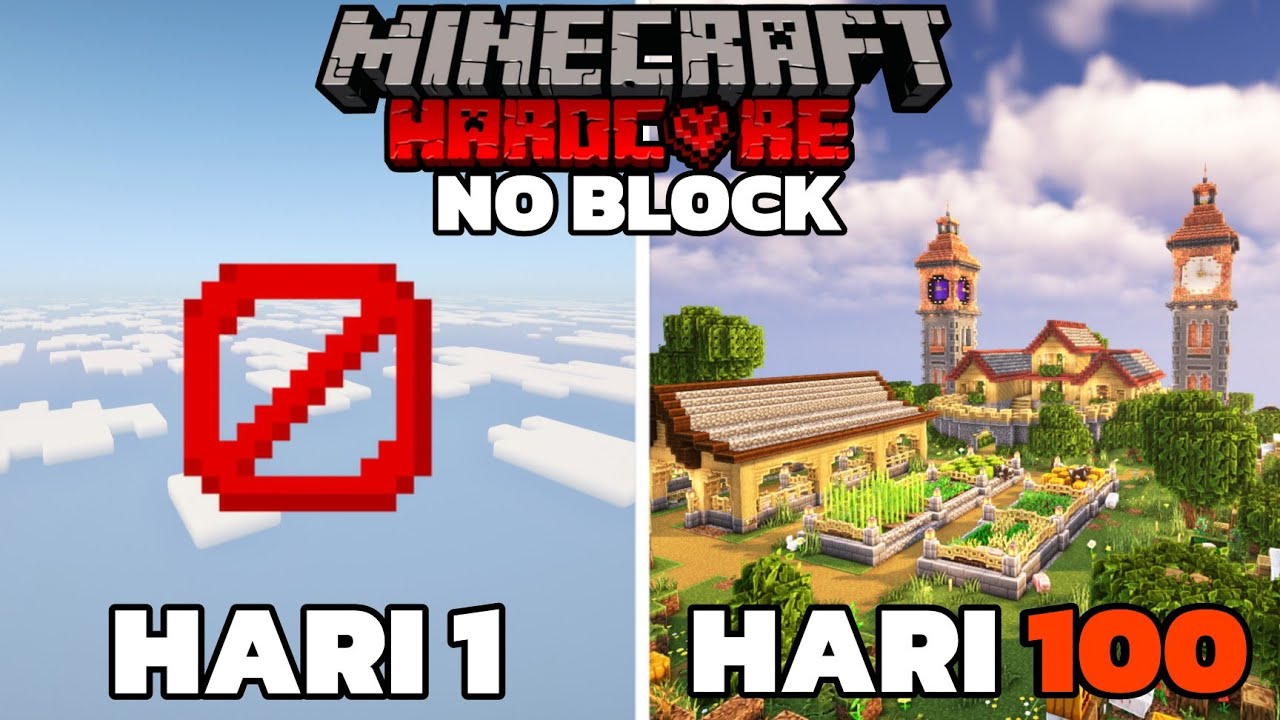 100 Hari Minecraft Hardcore No Block - YouTube