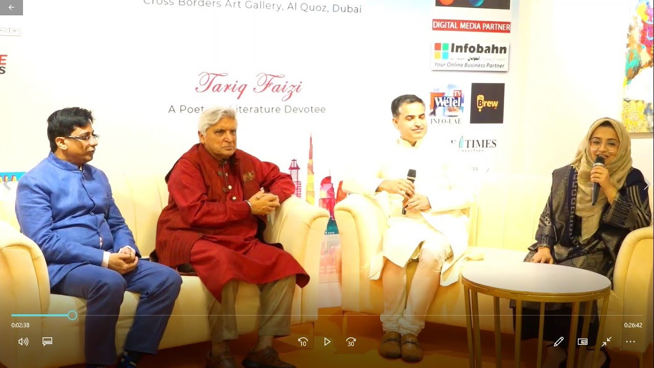 Anas Khan with Javed Akhtar Discussion on Doha Poetry during Global ...