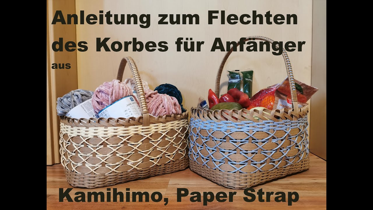 DIY individueller haltbarer Korb - aus Paper Strap, Kamihimo selber ...
