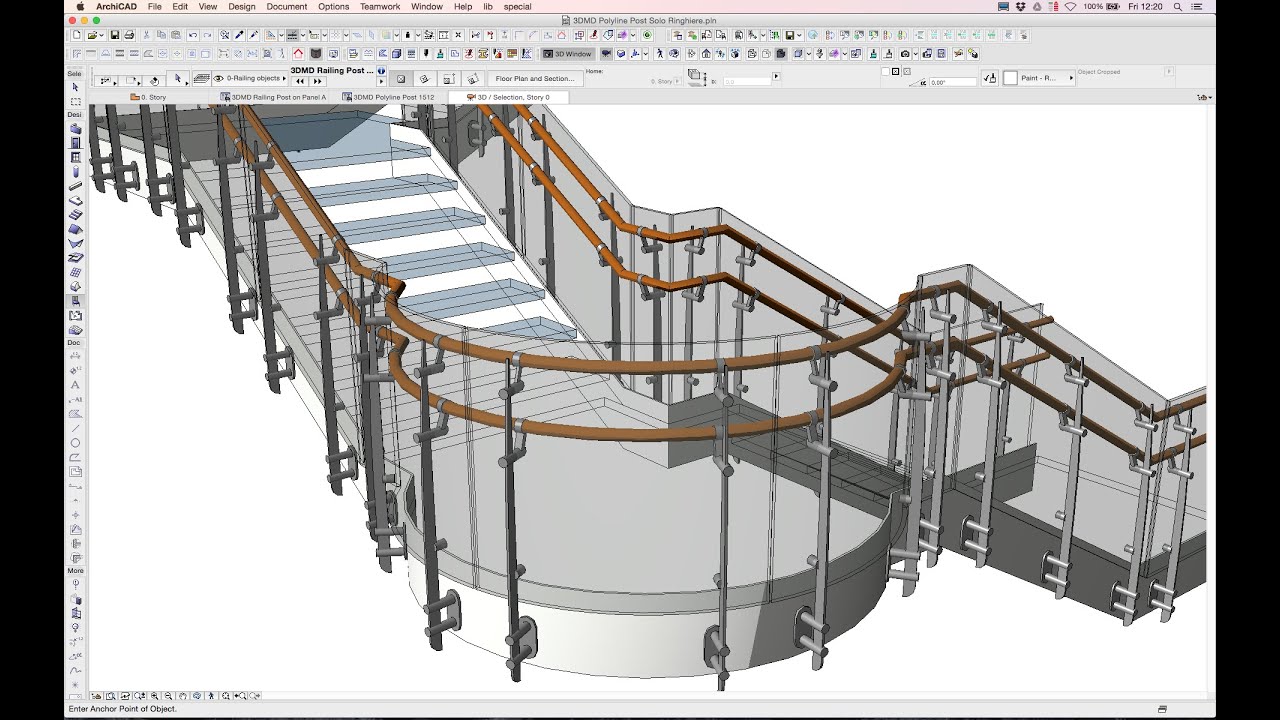 3DMD Archicad Railing Example B - YouTube