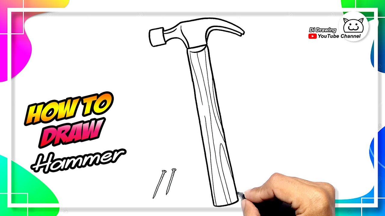 How to draw a Hammer Easy - YouTube