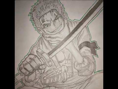 Drawing Roronoa Zoro | One Piece | 32x Speed - YouTube