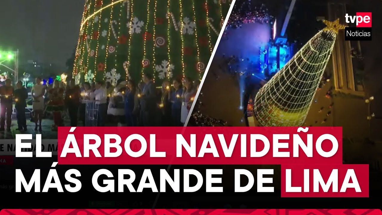 La Victoria presenta el árbol de Navidad más grande de Lima - YouTube