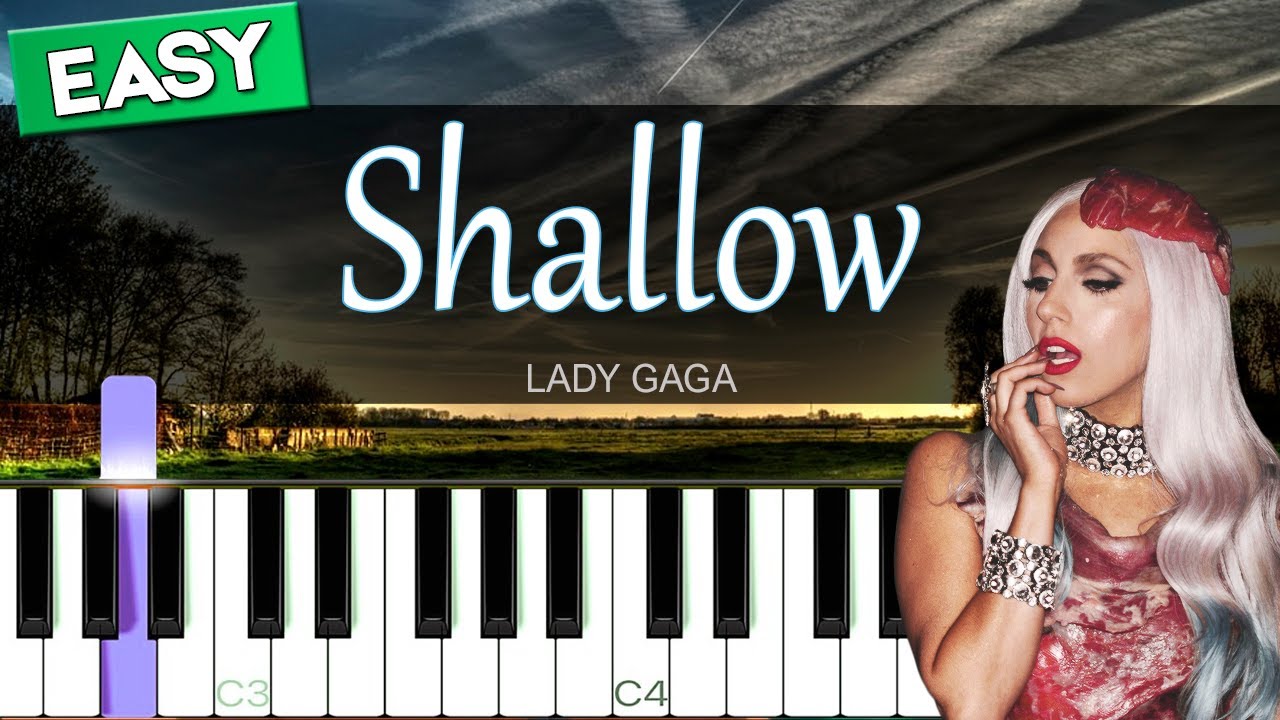 Shallow - Lady Gaga [Easy Piano Tutorial] | SHEET MUSIC + MIDI 🔥 - YouTube