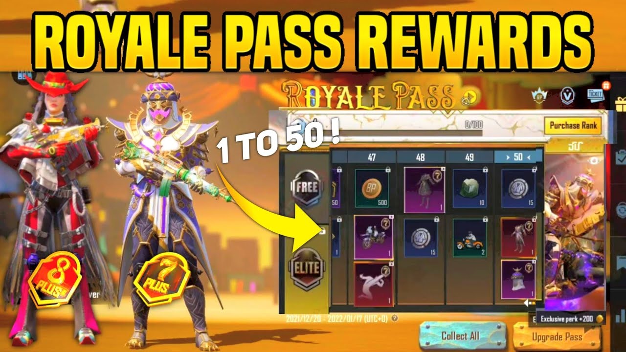 ROYALE PASS MONTH 7 AND ROYALE PASS MONTH 8 REWARDS | 1 TO 50 LEAKS ...