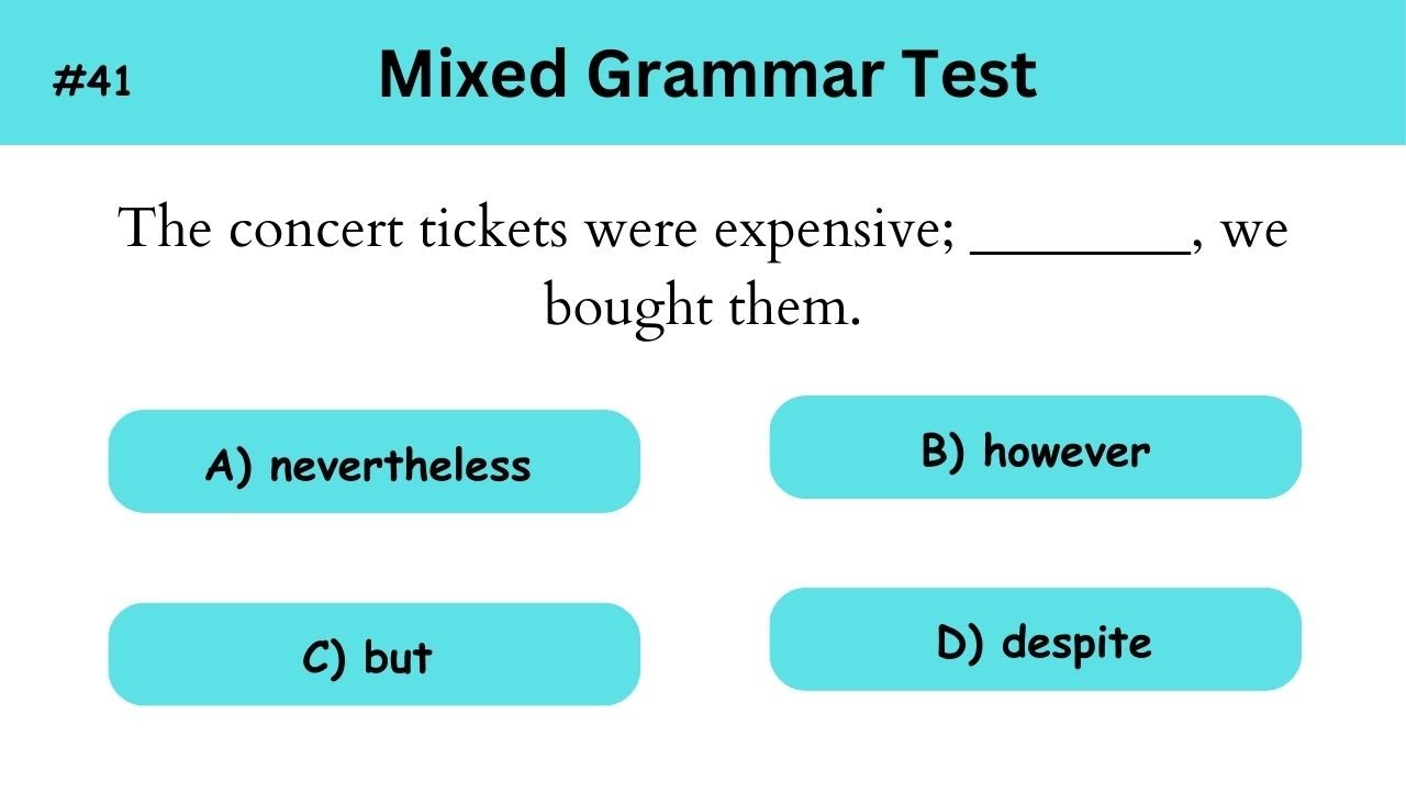 Test Your Knowledge | Grammar Quizzes | 20 Mixed Grammar MCQ Test with ...