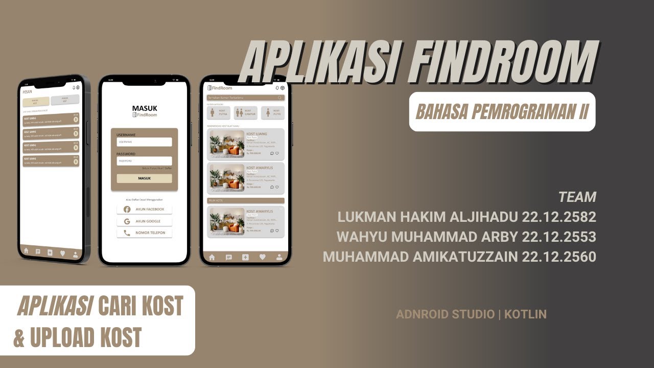 Aplikasi FindRoom (apk cari kost) | FInal Project Bahasa Pemrograman II - YouTube