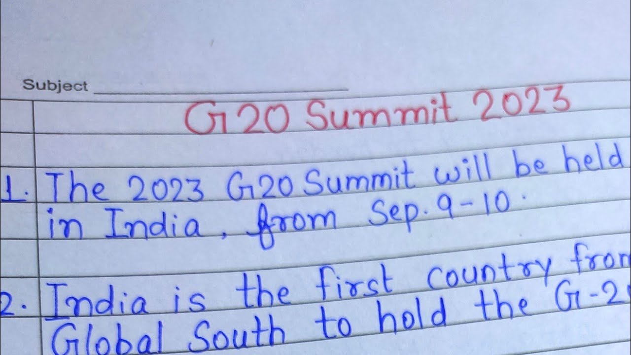 G20 Summit 2023 l G20 Summit Essay in english l 10 line on G20 Summit l ...