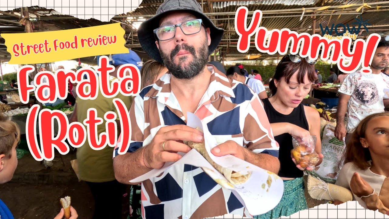 Mauritius famous street food review - Farata (Roti) - YouTube