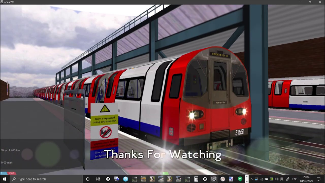 FULL ROUTE VISUAL | London Underground Northern Line (OpenBVE): Edgware ...
