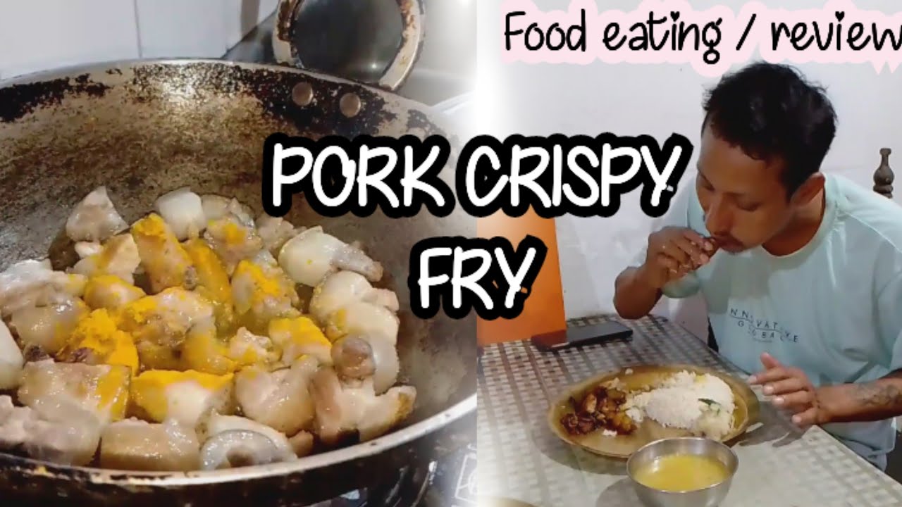 Cooking & Eating Pork Crispy Fry | Pork Cooking|| Yumy Fry Pork - YouTube