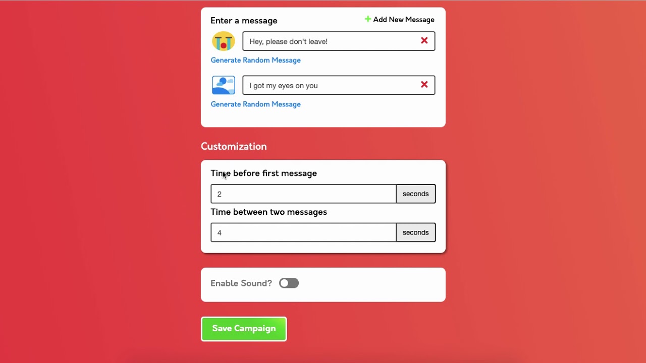 How to create a Tab Message Campaign? - YouTube