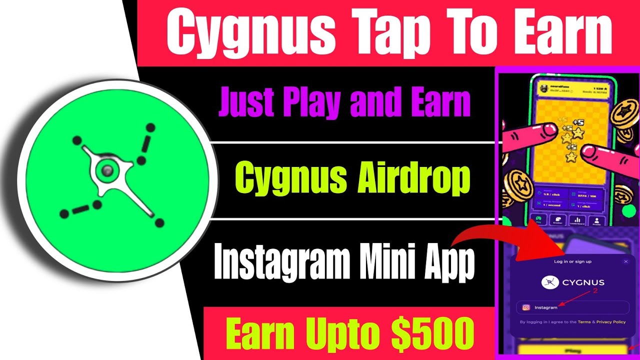 Cygnus Mini App Airdrop | Instagram Mining App | Play and Earn Cygnus ...