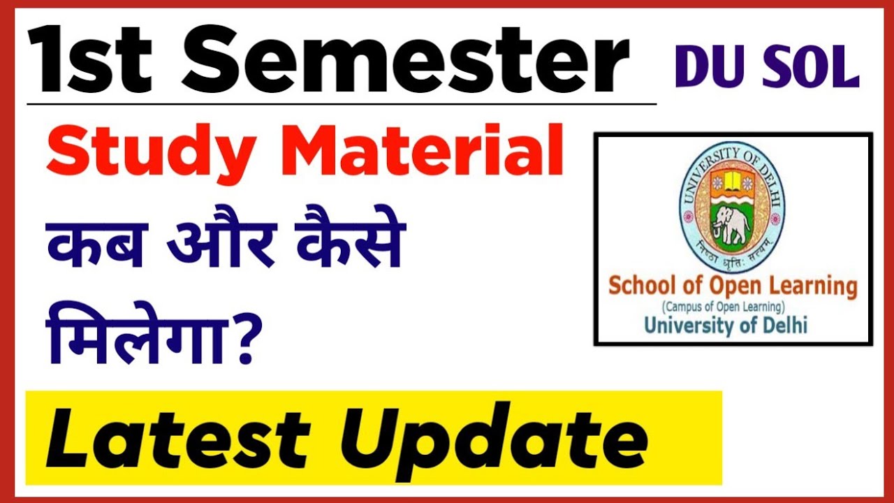 SOL First Semester Study Material Update 2022 | du Sol 1st semester ...