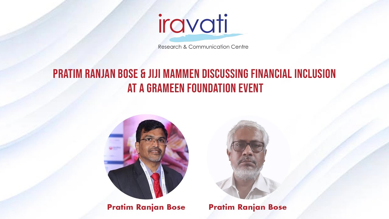 Pratim Ranjan Bose & Jiji Mammen discussing Financial Inclusion at a Grameen Foundation event ...