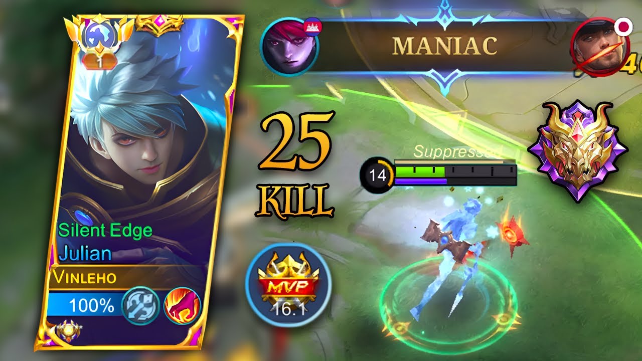 2x MANIAC!! 25 KILLS!! JULIAN | TOP 1 GLOBAL | MLBB - YouTube