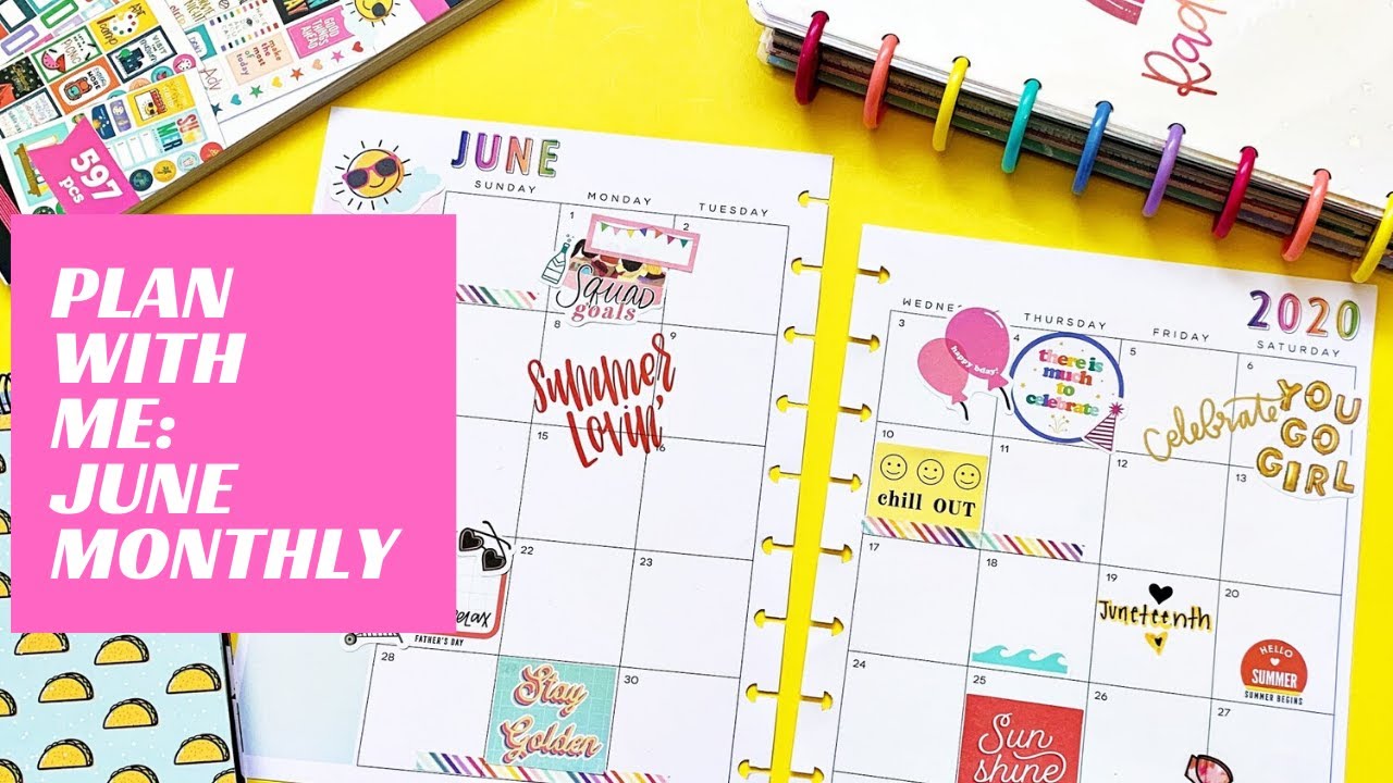 June Plan With Me in my Classic Happy Planner! - YouTube