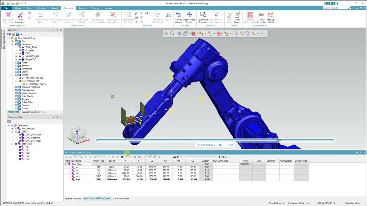Siemens Process Simulate Robot Programming and Simulation - YouTube