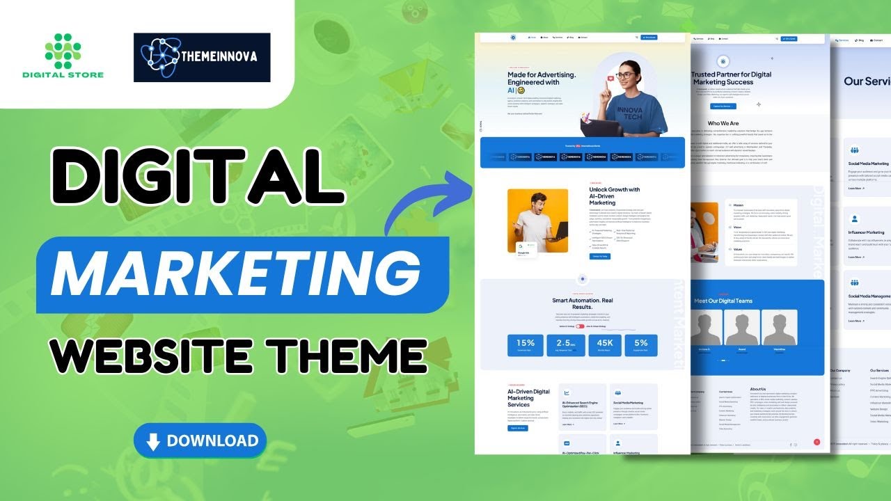 Responsive Digital Marketing Website Design Using HTML, CSS ...
