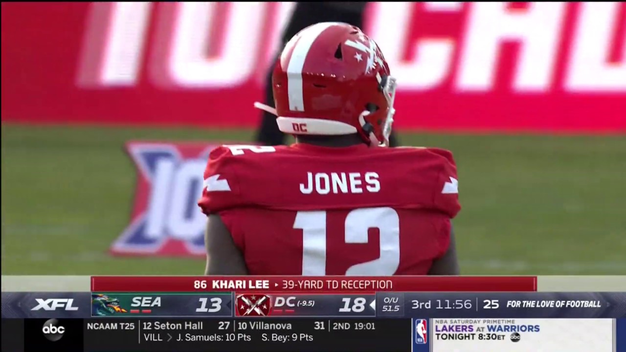 Cardale Jones 39-Yard TD to Khari Lee | DC Defenders vs Seattle Dragons ...