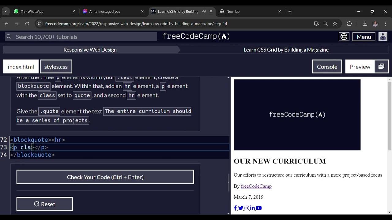 Learn CSS Grid by Building a Magazine Step 12 freeCodeCamp org - YouTube