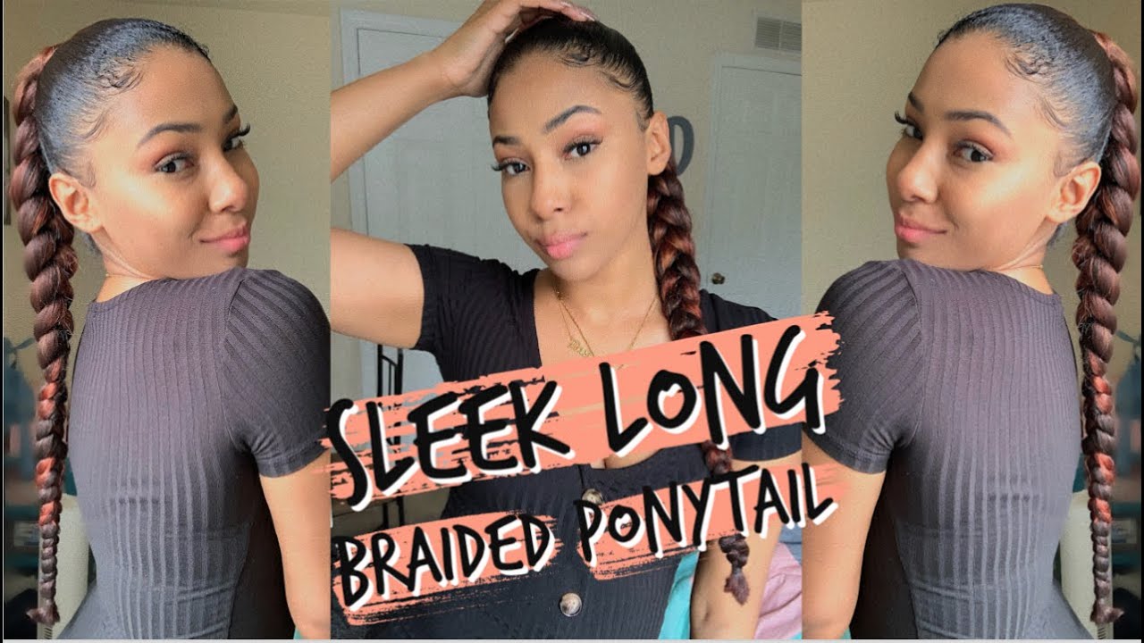 Jumbo braided Ponytail with Braiding Hair |Natural Hair|Protective Hair ...