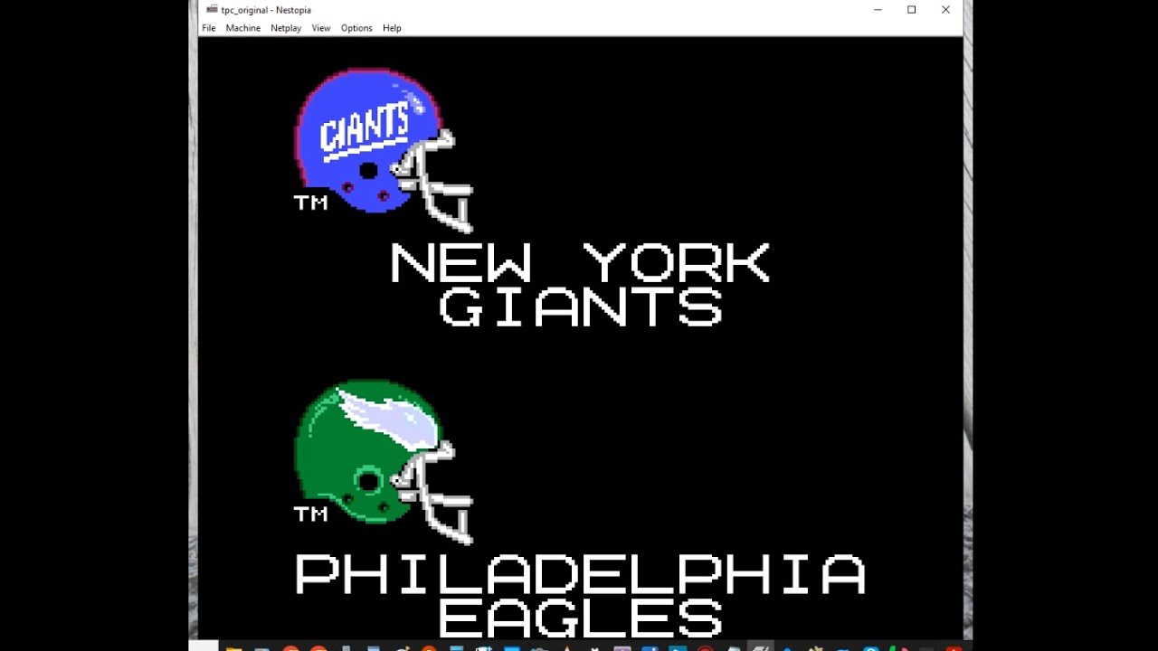 Tecmo Super Bowl Biggest Rival Giants vs Eagles - YouTube